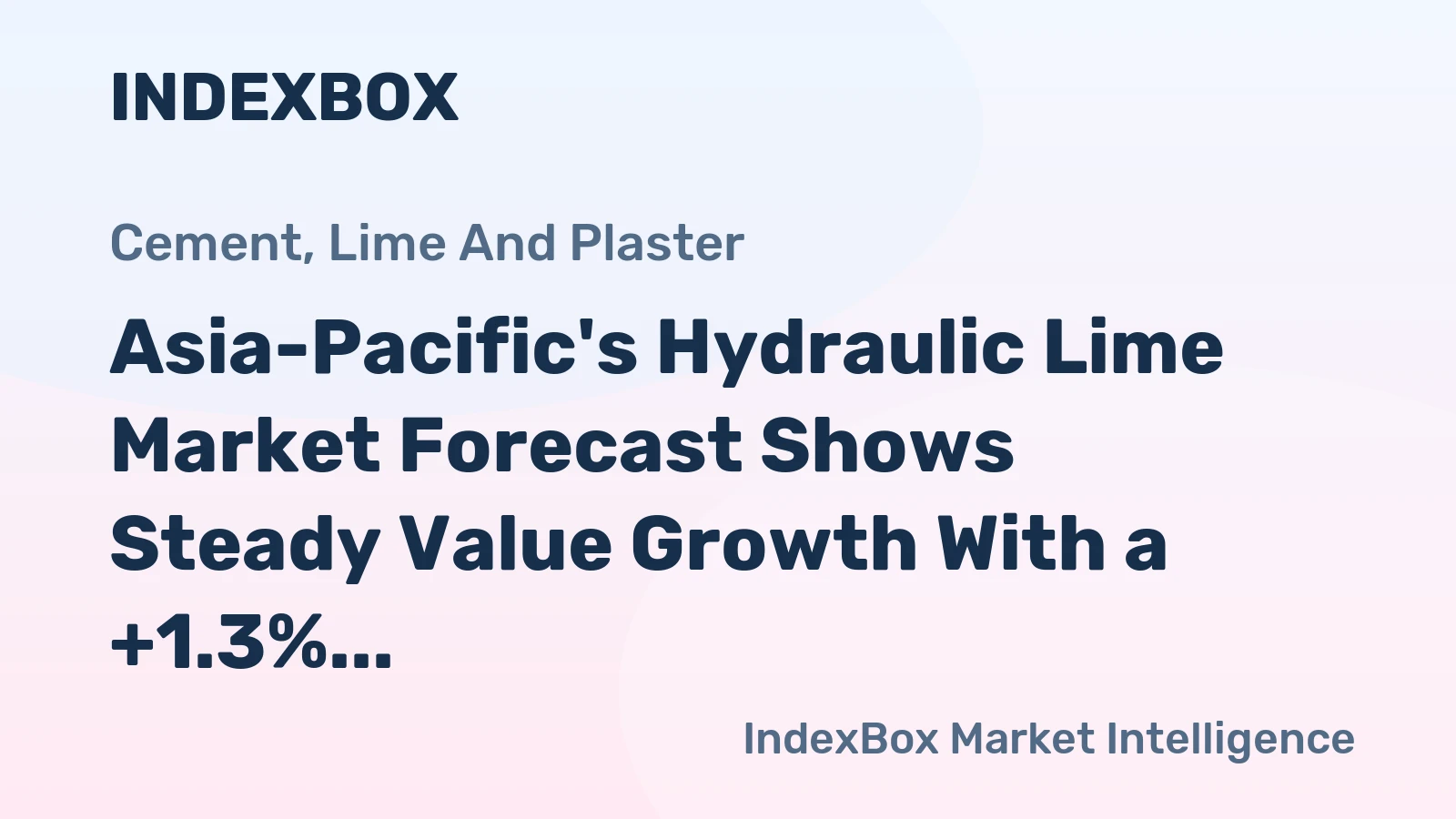 Asia-Pacific's Hydraulic Lime Market Forecast Shows Steady Value Growth With a +1.3% CAGR Through 2035