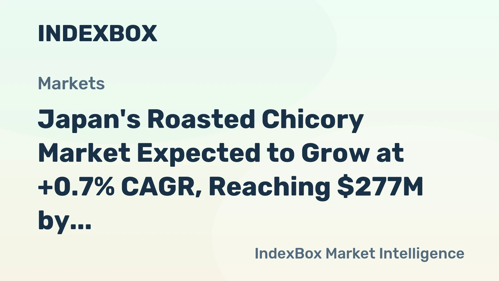 Japan's Roasted Chicory Market Expected to Grow at +0.7% CAGR, Reaching $277M by 2035