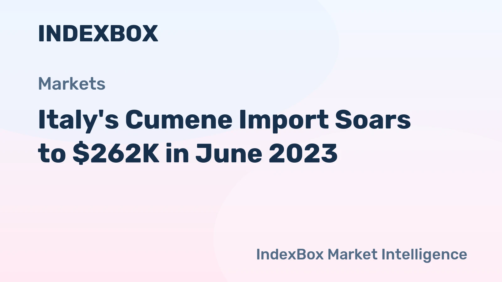 Italy's Cumene Import Soars to $262K in June 2023