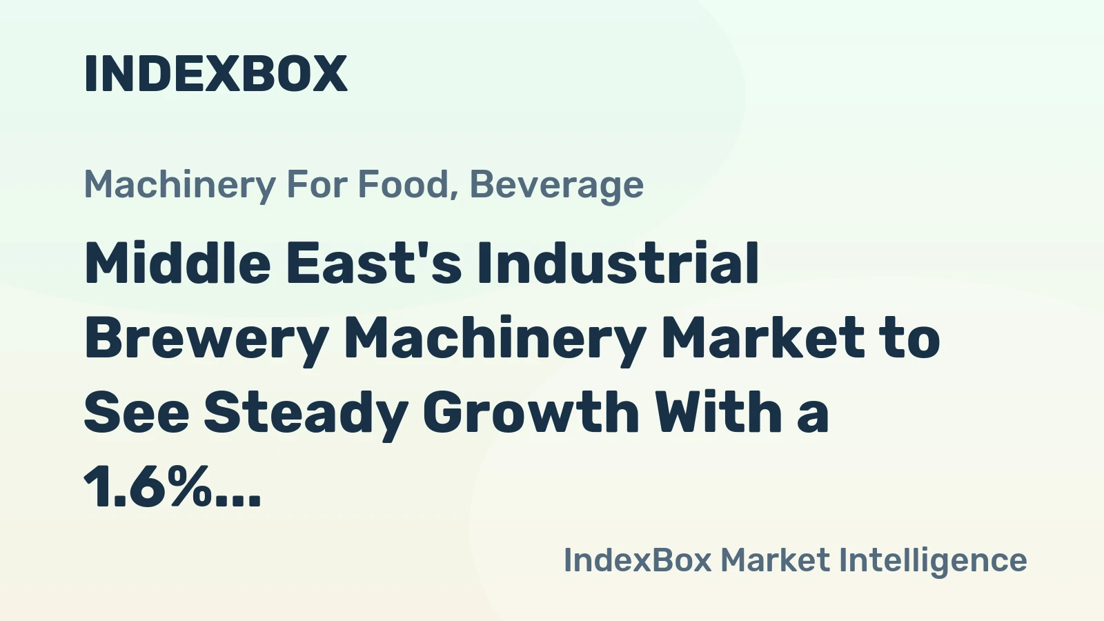 Middle East's Industrial Brewery Machinery Market to See Steady Growth With a 1.6% CAGR in Value Through 2035