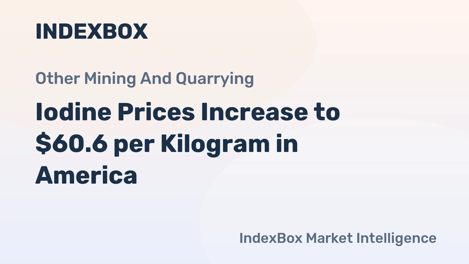 Iodine Prices Increase to $60.6 per Kilogram in America