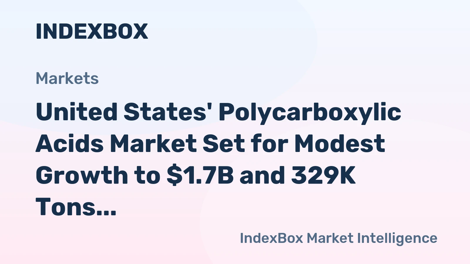 United States' Polycarboxylic Acids Market Set for Modest Growth to $1.7B and 329K Tons by 2035