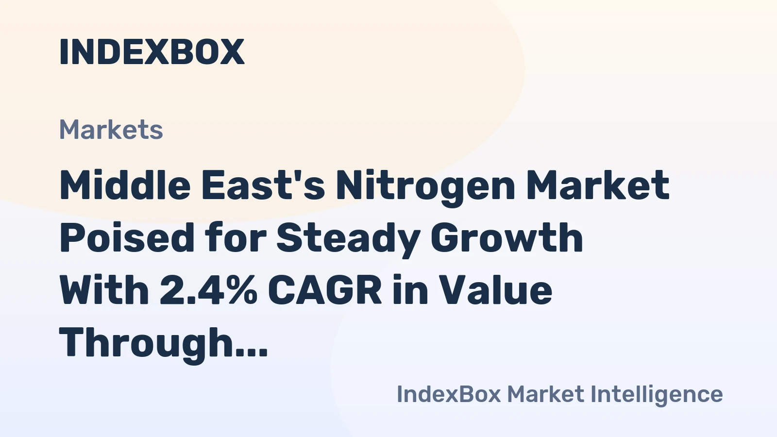 Middle East's Nitrogen Market Poised for Steady Growth With 2.4% CAGR in Value Through 2035