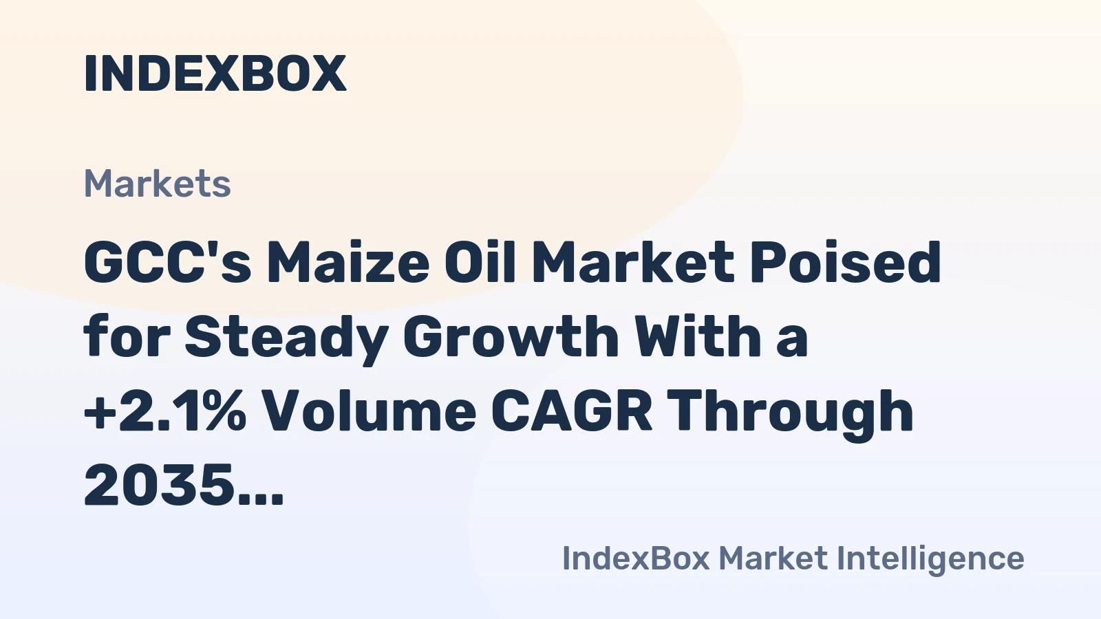 GCC's Maize Oil Market Poised for Steady Growth With a +2.1% Volume CAGR Through 2035