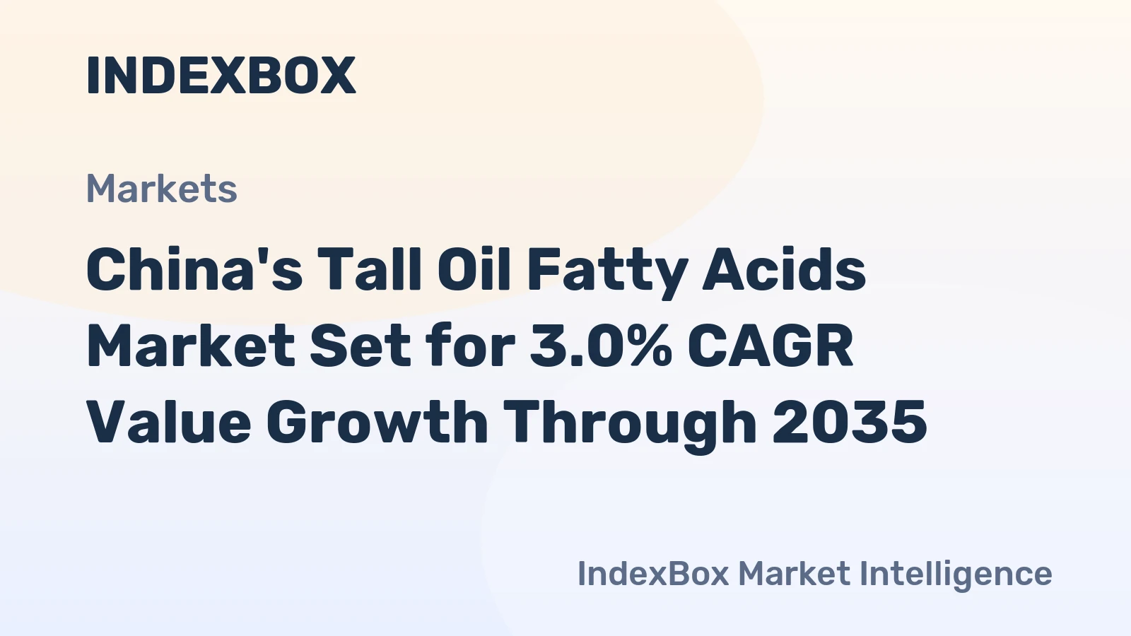 China's Tall Oil Fatty Acids Market Set for 3.0% CAGR Value Growth Through 2035