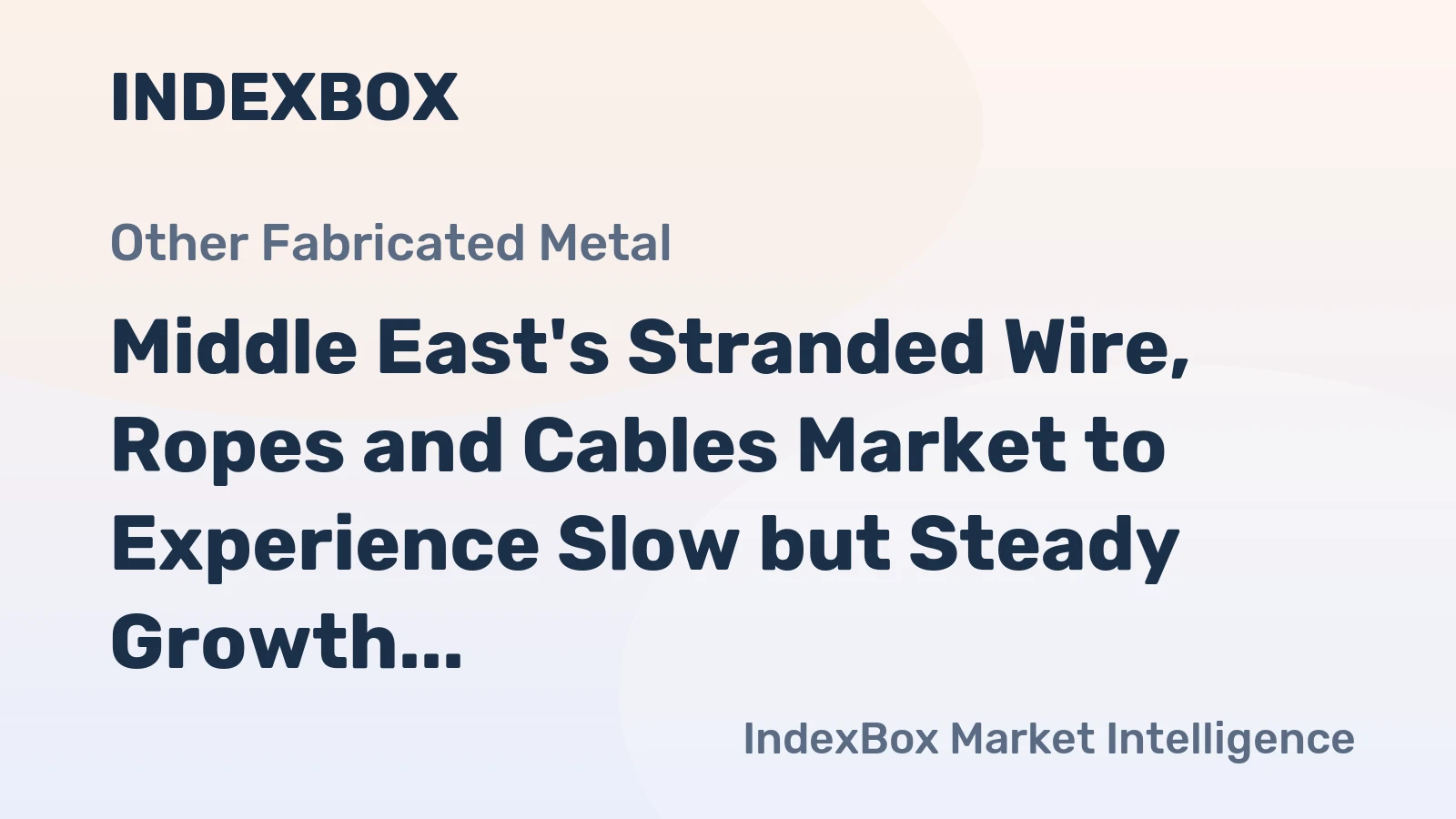 Middle East's Stranded Wire, Ropes and Cables Market to Experience Slow but Steady Growth with +0.6% CAGR Reaching $2.5B by 2035