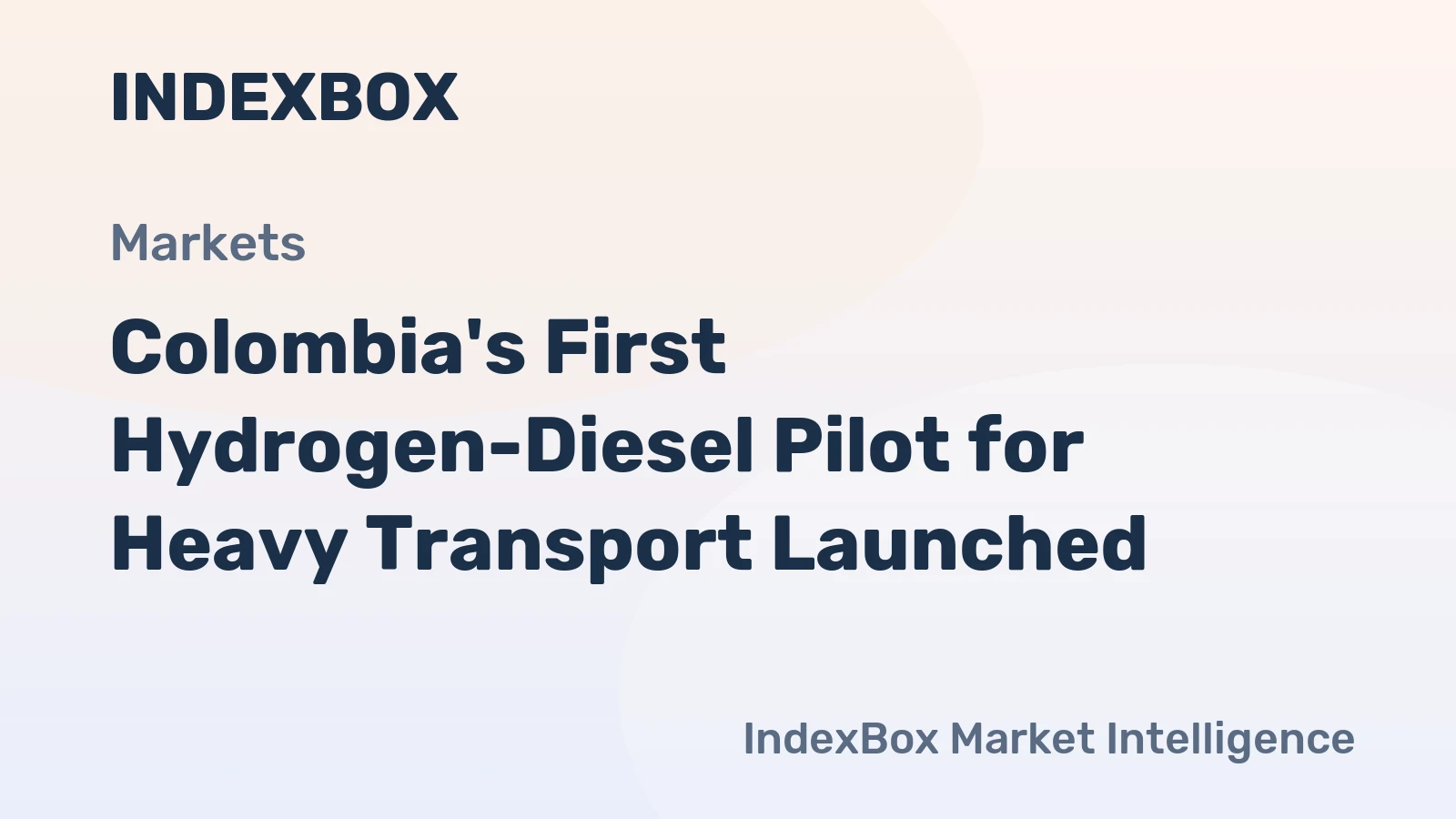 Colombia's First Hydrogen-Diesel Pilot for Heavy Transport Launched