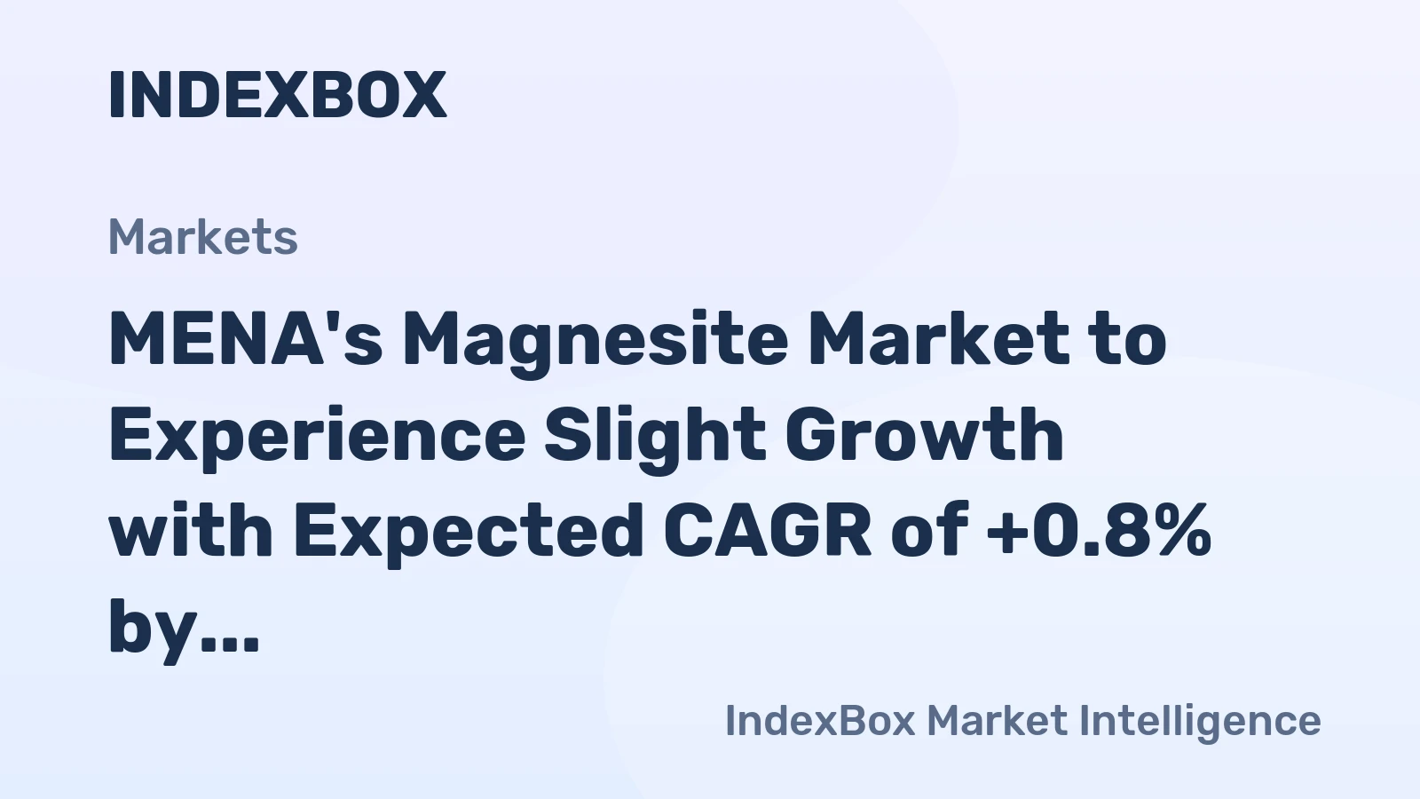MENA's Magnesite Market to Experience Slight Growth with Expected CAGR of +0.8% by 2035
