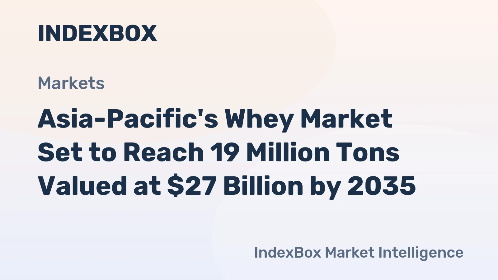 Asia-Pacific's Whey Market Set to Reach 19 Million Tons Valued at $27 Billion by 2035