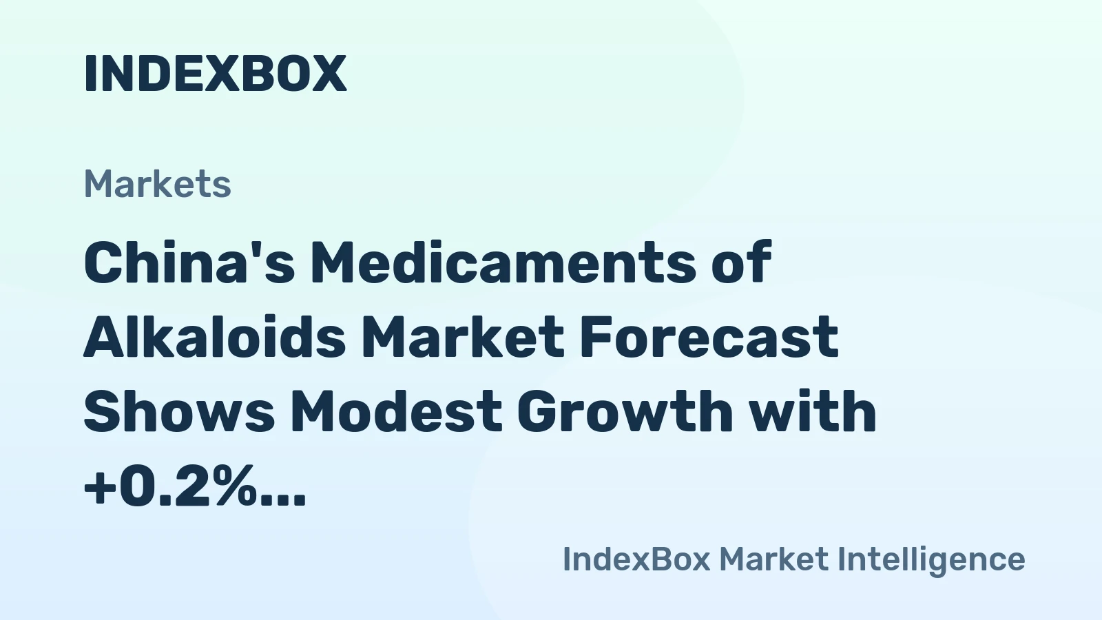 China's Medicaments of Alkaloids Market Forecast Shows Modest Growth with +0.2% CAGR in Value Through 2035