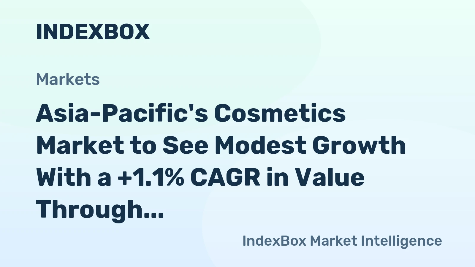 Asia-Pacific's Cosmetics Market to See Modest Growth With a +1.1% CAGR in Value Through 2035