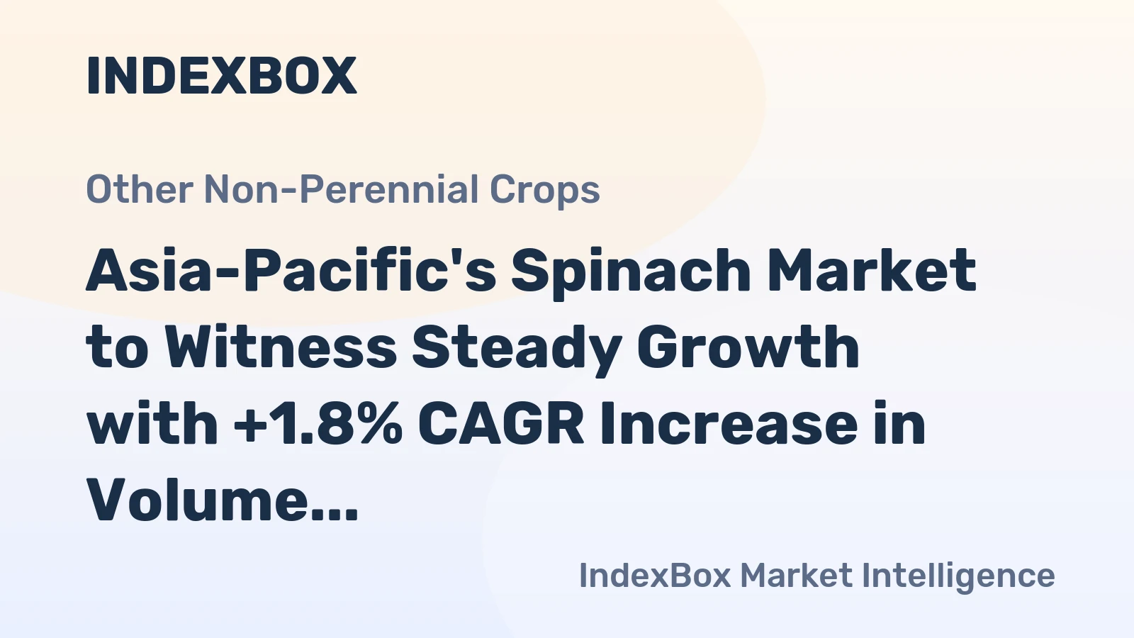 Asia-Pacific's Spinach Market to Witness Steady Growth with +1.8% CAGR Increase in Volume by 2035