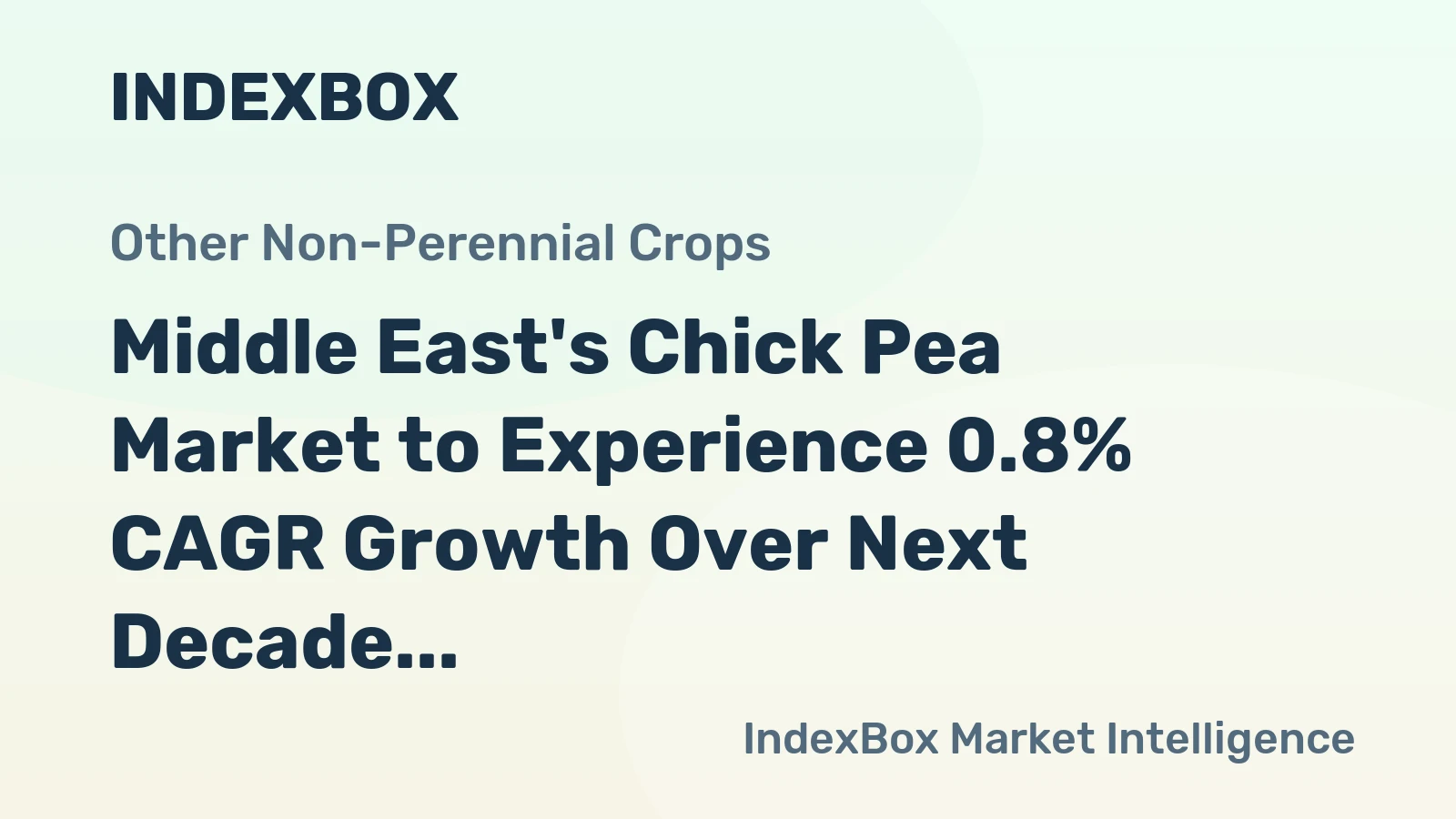 Middle East's Chick Pea Market to Experience 0.8% CAGR Growth Over Next Decade