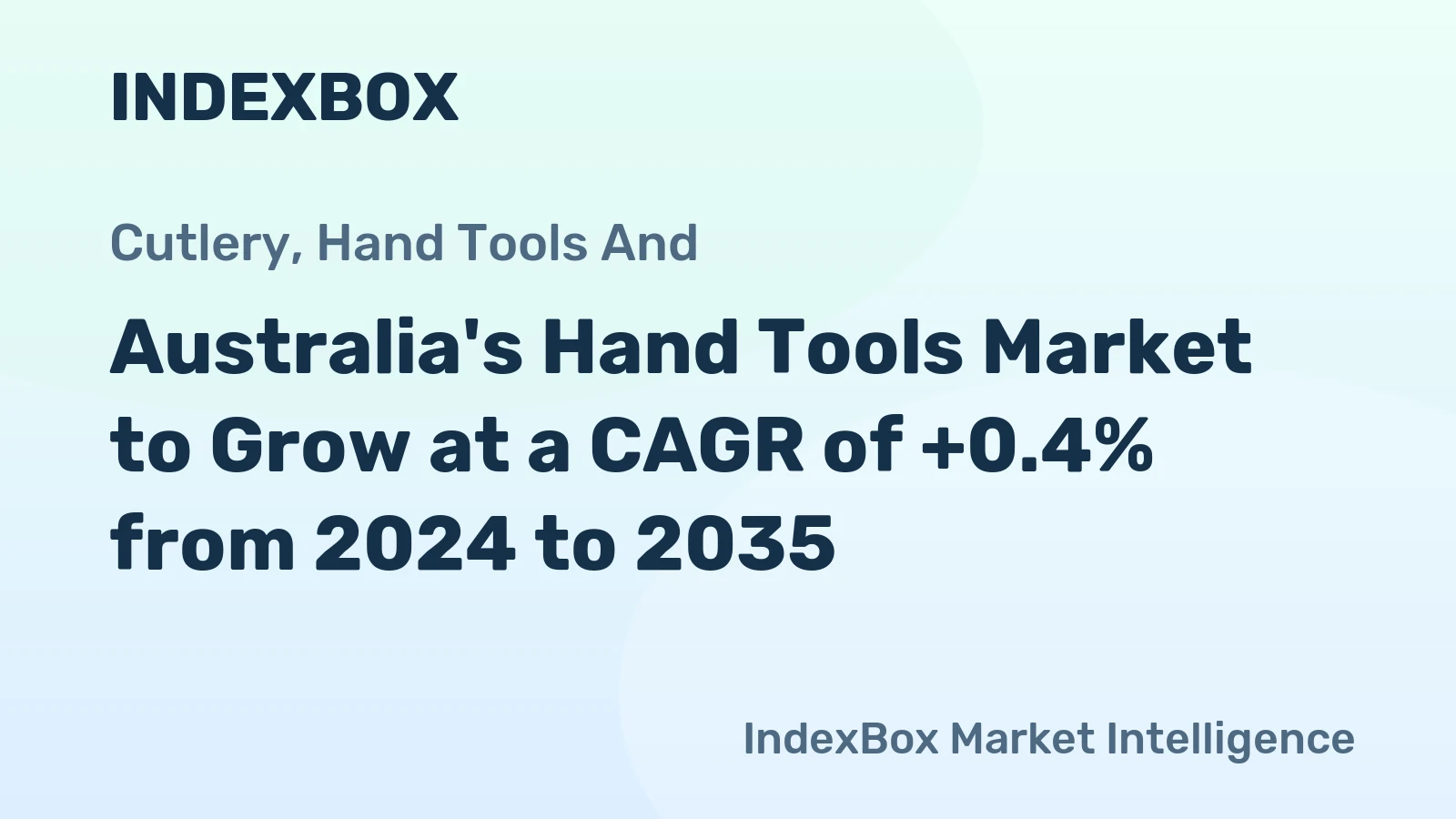 Australia's Hand Tools Market to Grow at a CAGR of +0.4% from 2024 to 2035