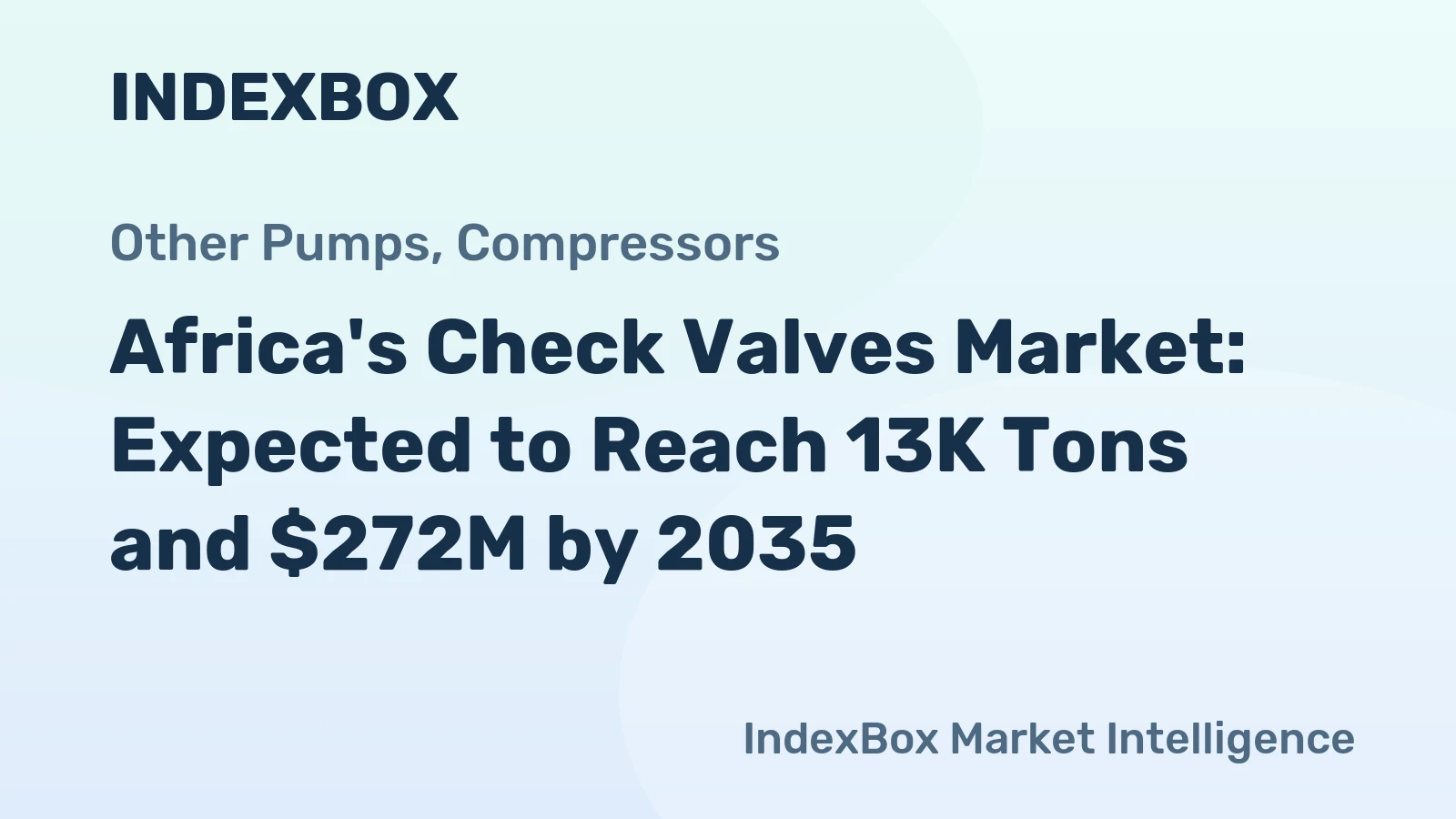 Africa's Check Valves Market: Expected to Reach 13K Tons and $272M by 2035