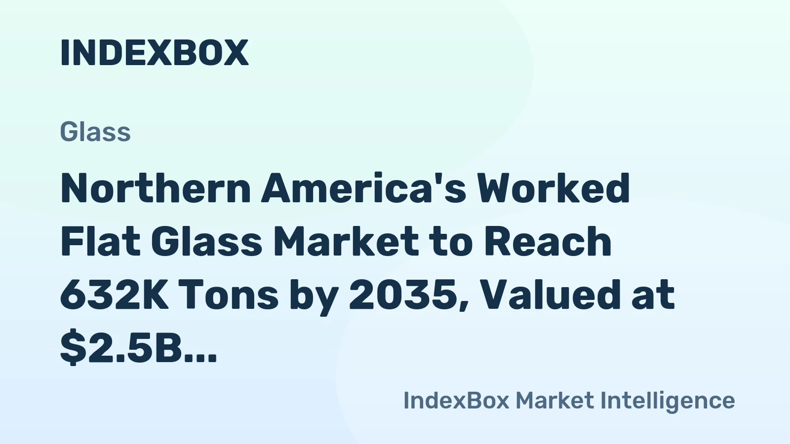 Northern America's Worked Flat Glass Market to Reach 632K Tons by 2035, Valued at $2.5B