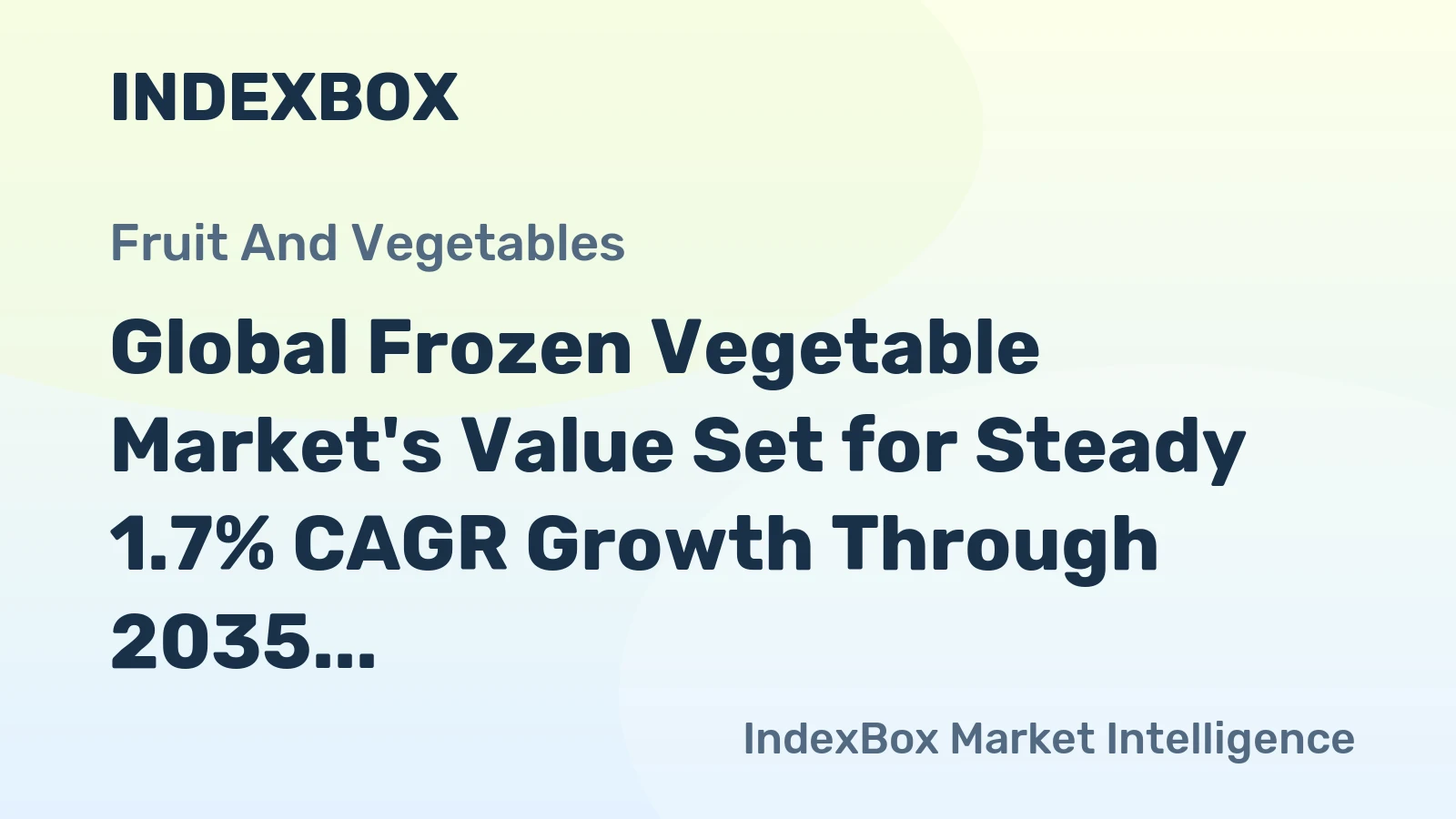 Global Frozen Vegetable Market's Value Set for Steady 1.7% CAGR Growth Through 2035