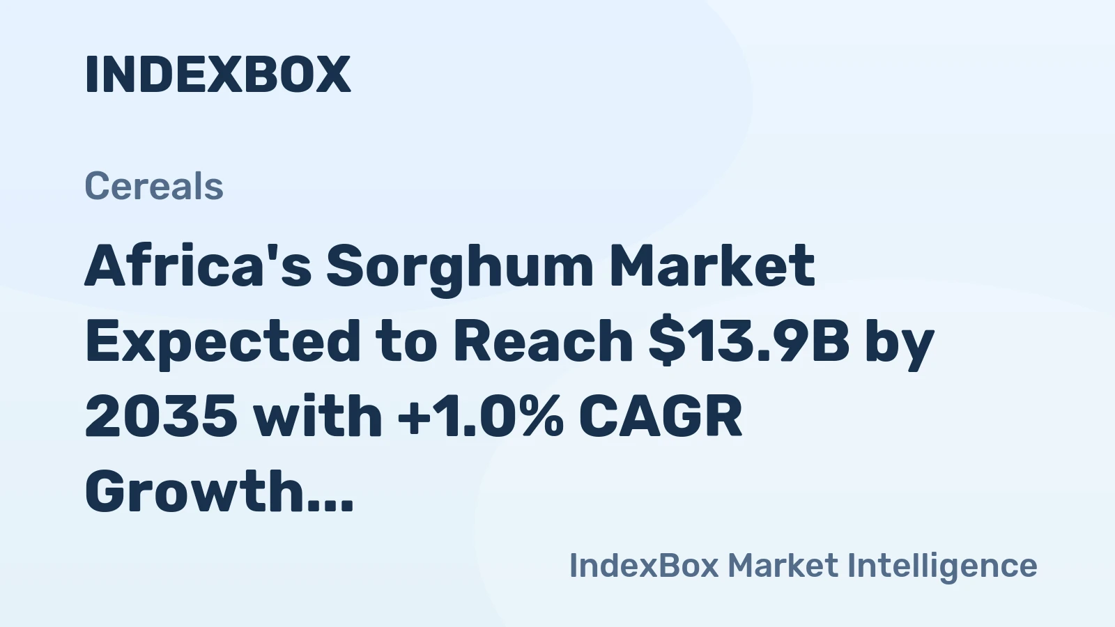 Africa's Sorghum Market Expected to Reach $13.9B by 2035 with +1.0% CAGR Growth