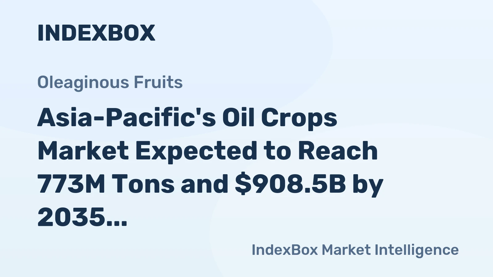 Asia-Pacific's Oil Crops Market Expected to Reach 773M Tons and $908.5B by 2035
