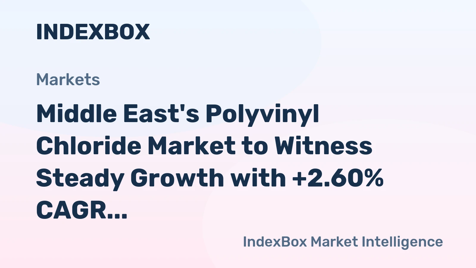 Middle East's Polyvinyl Chloride Market to Witness Steady Growth with +2.60% CAGR through 2035