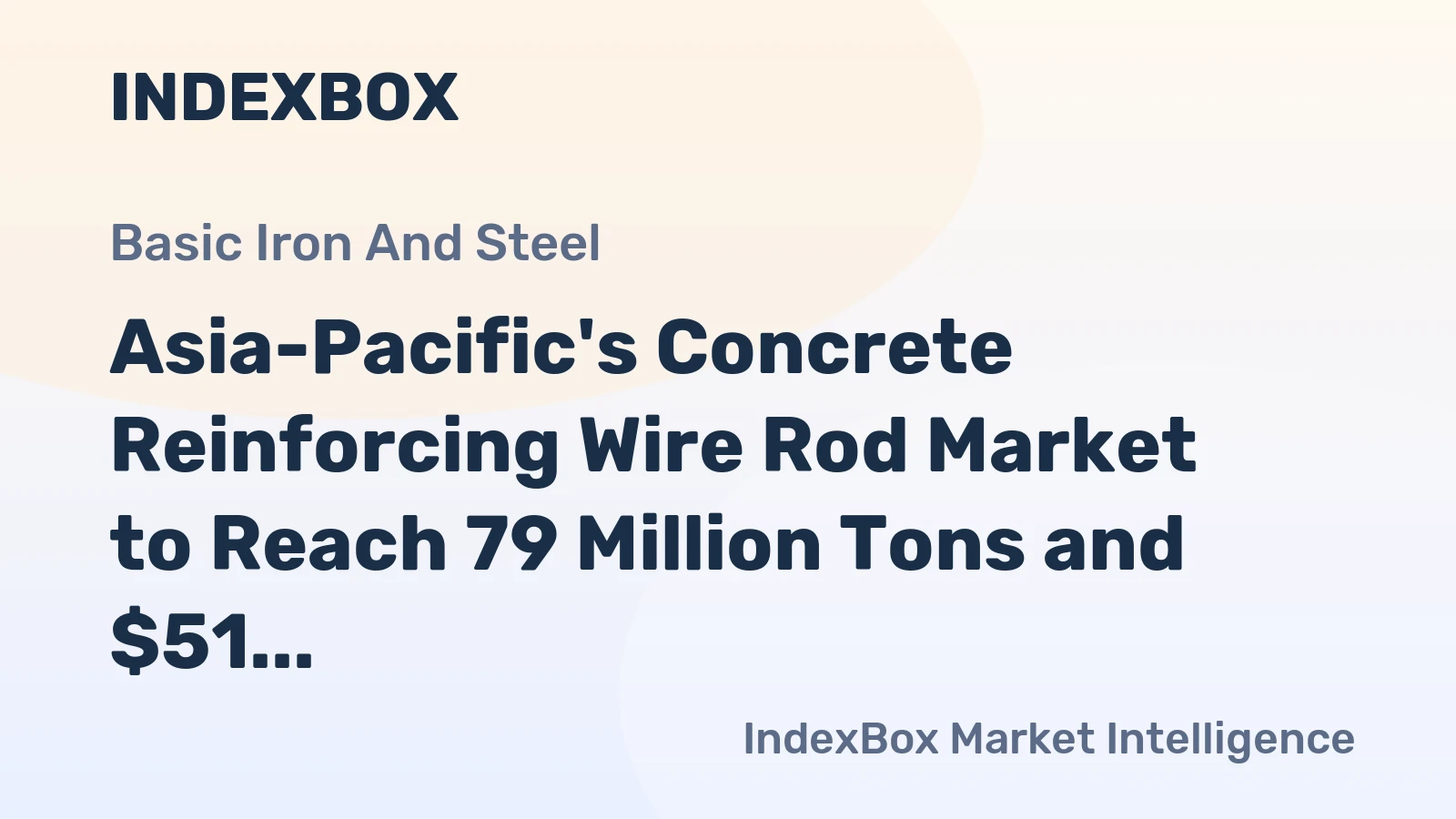Asia-Pacific's Concrete Reinforcing Wire Rod Market to Reach 79 Million Tons and $51 Billion by 2035