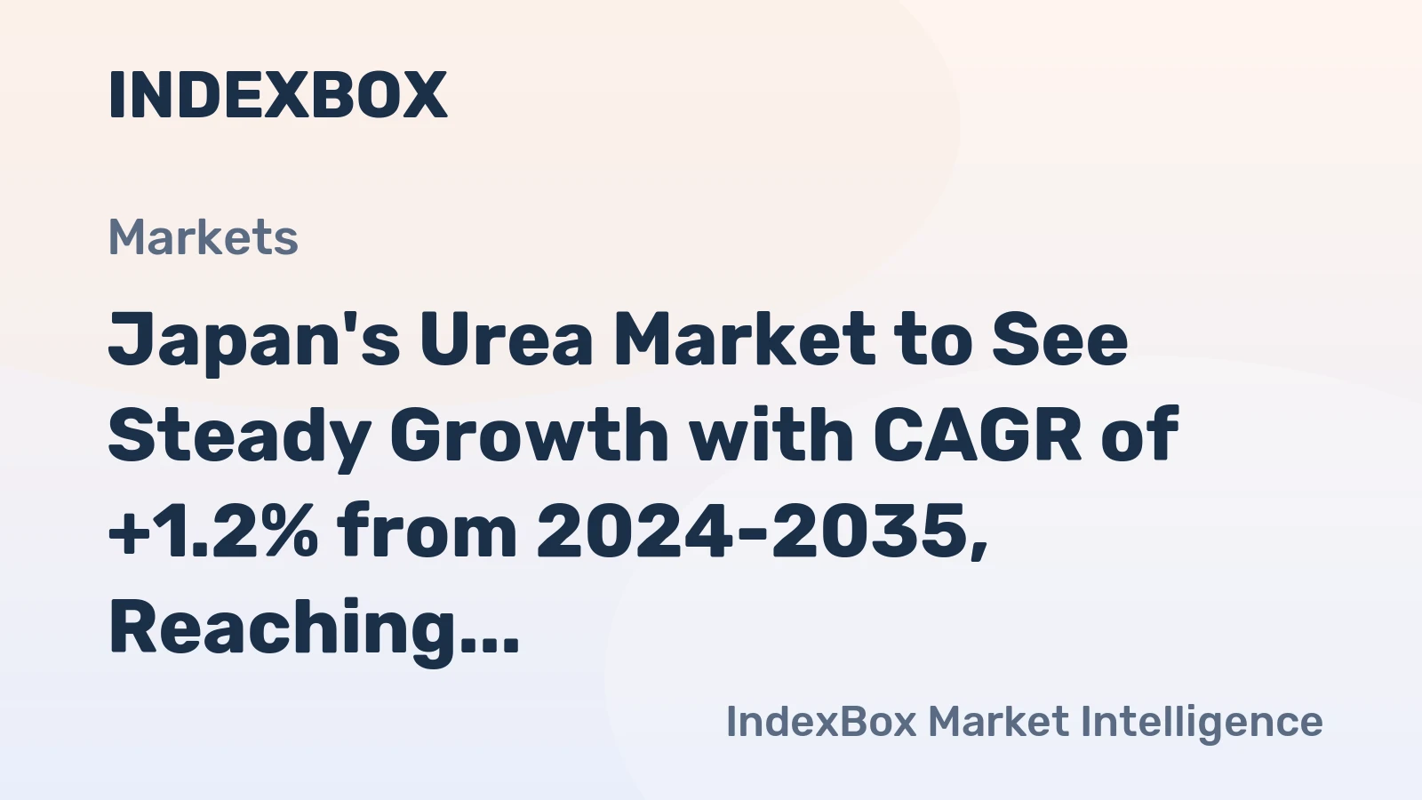 Japan's Urea Market to See Steady Growth with CAGR of +1.2% from 2024-2035, Reaching $460M