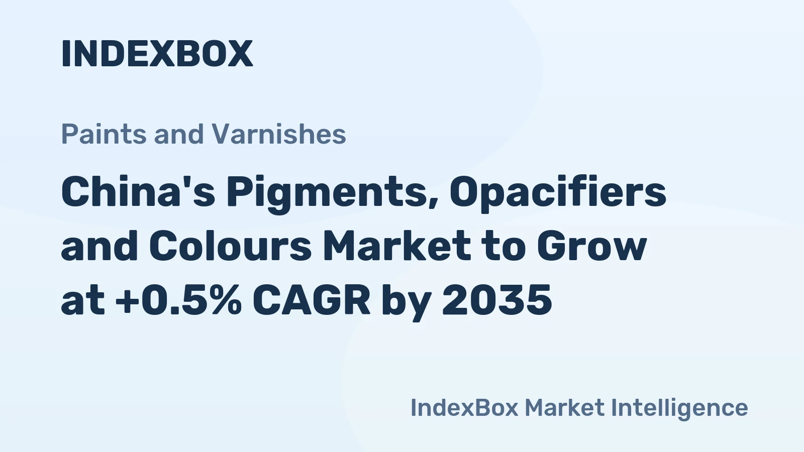 China's Pigments, Opacifiers and Colours Market to Grow at +0.5% CAGR by 2035