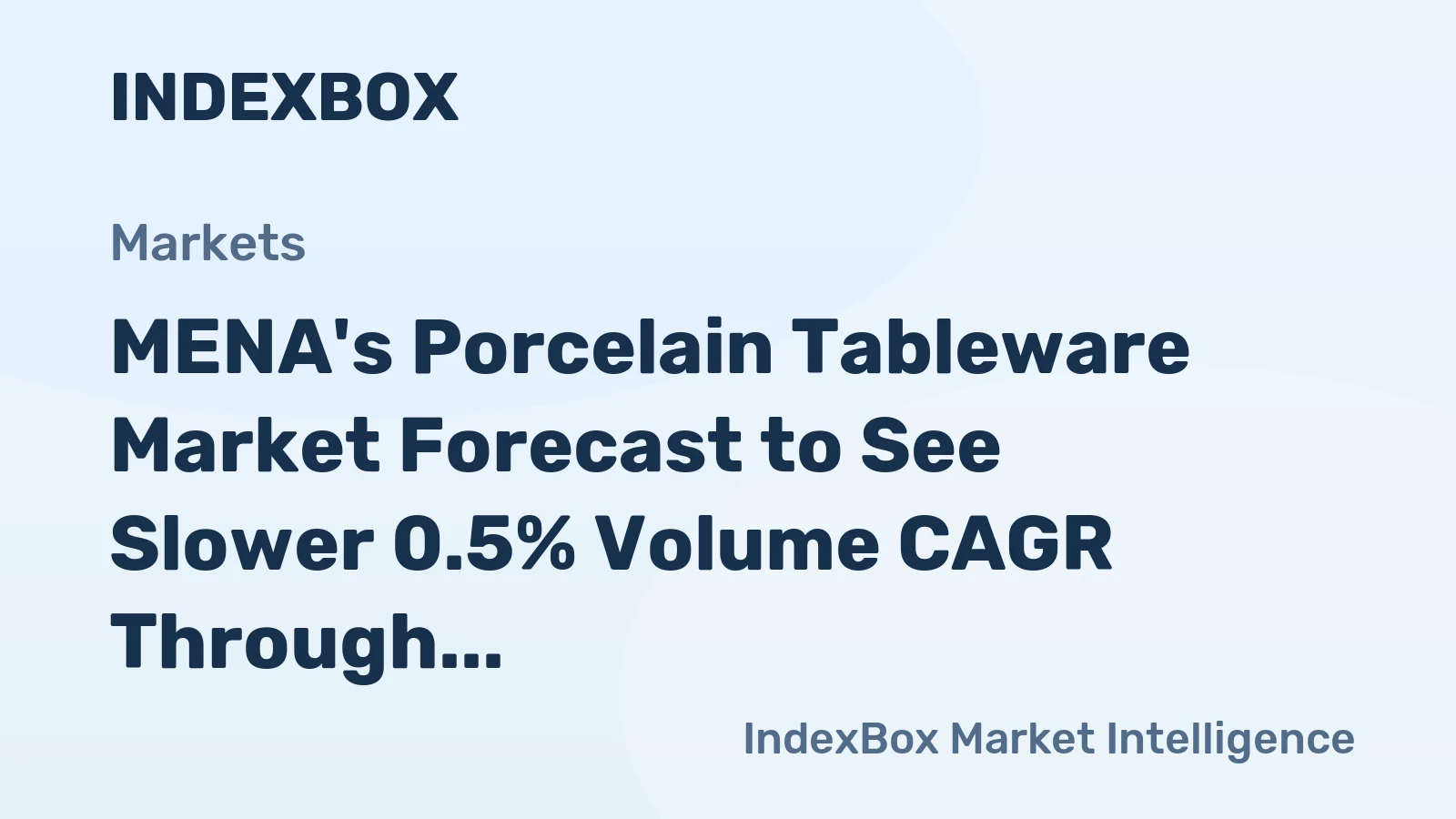 MENA's Porcelain Tableware Market Forecast to See Slower 0.5% Volume CAGR Through 2035