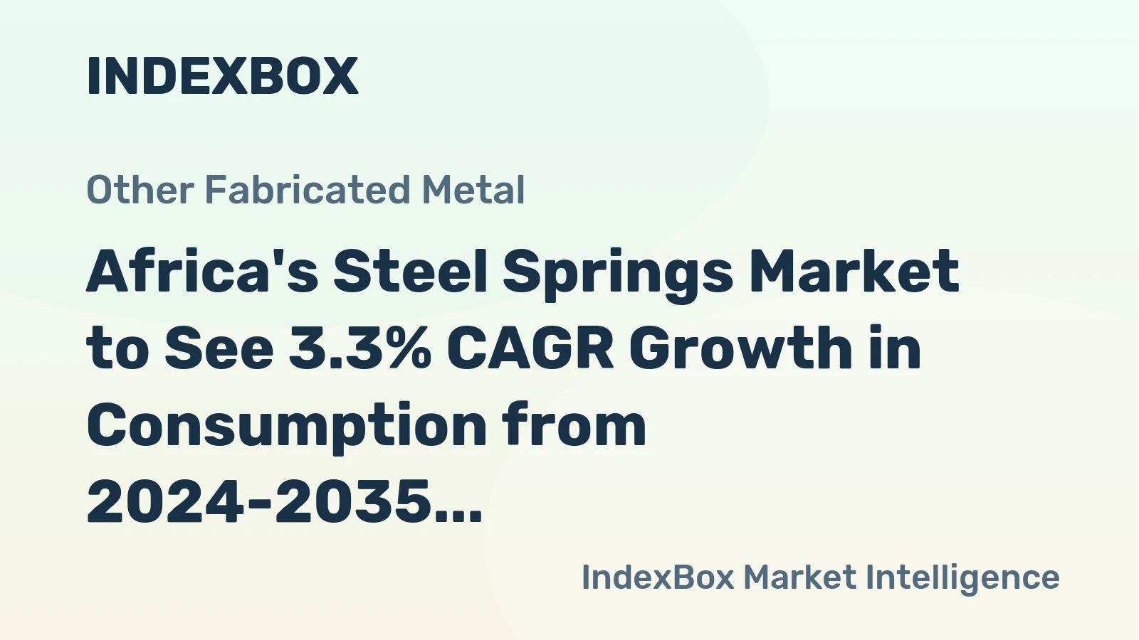 Africa's Steel Springs Market to See 3.3% CAGR Growth in Consumption from 2024-2035