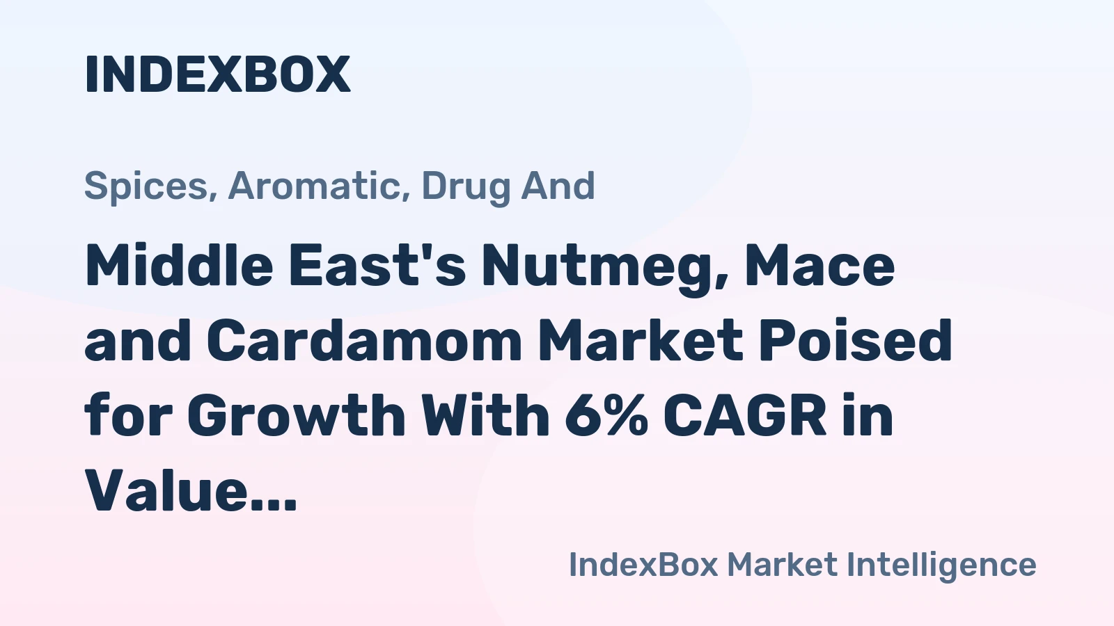 Middle East's Nutmeg, Mace and Cardamom Market Poised for Growth With 6% CAGR in Value