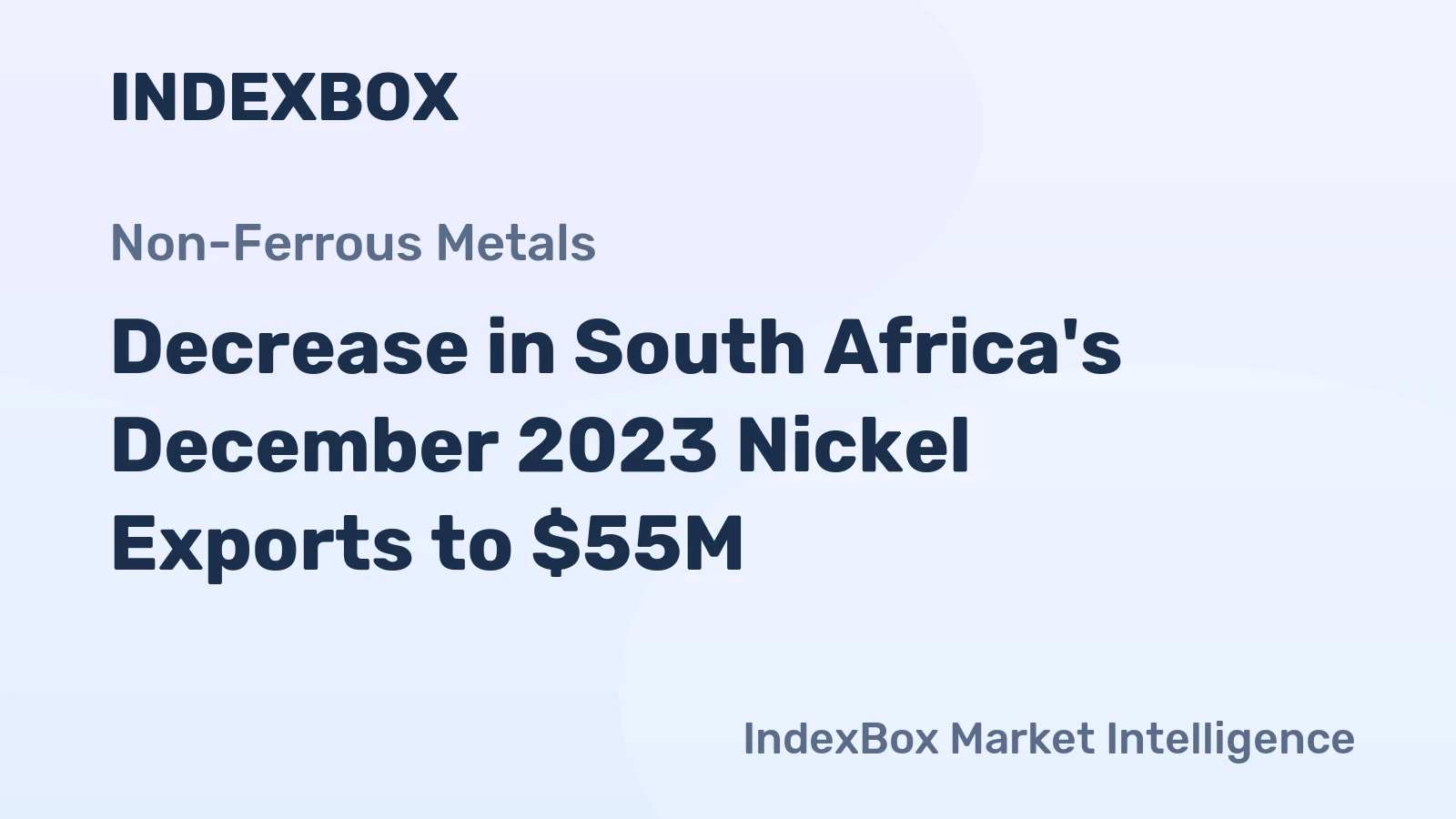 Decrease in South Africa's December 2023 Nickel Exports to $55M