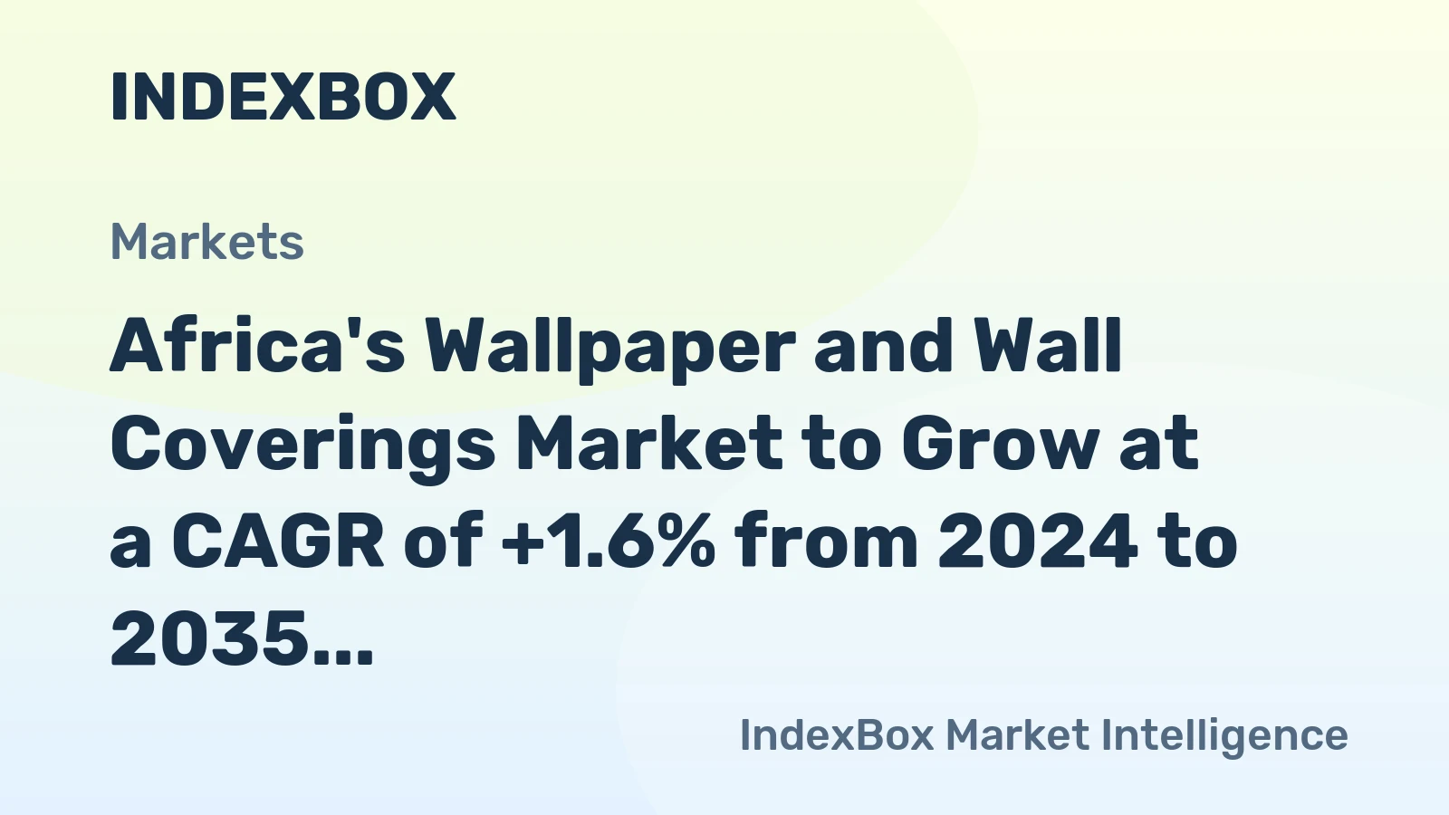 Africa's Wallpaper and Wall Coverings Market to Grow at a CAGR of +1.6% from 2024 to 2035, Reaching 63K Tons