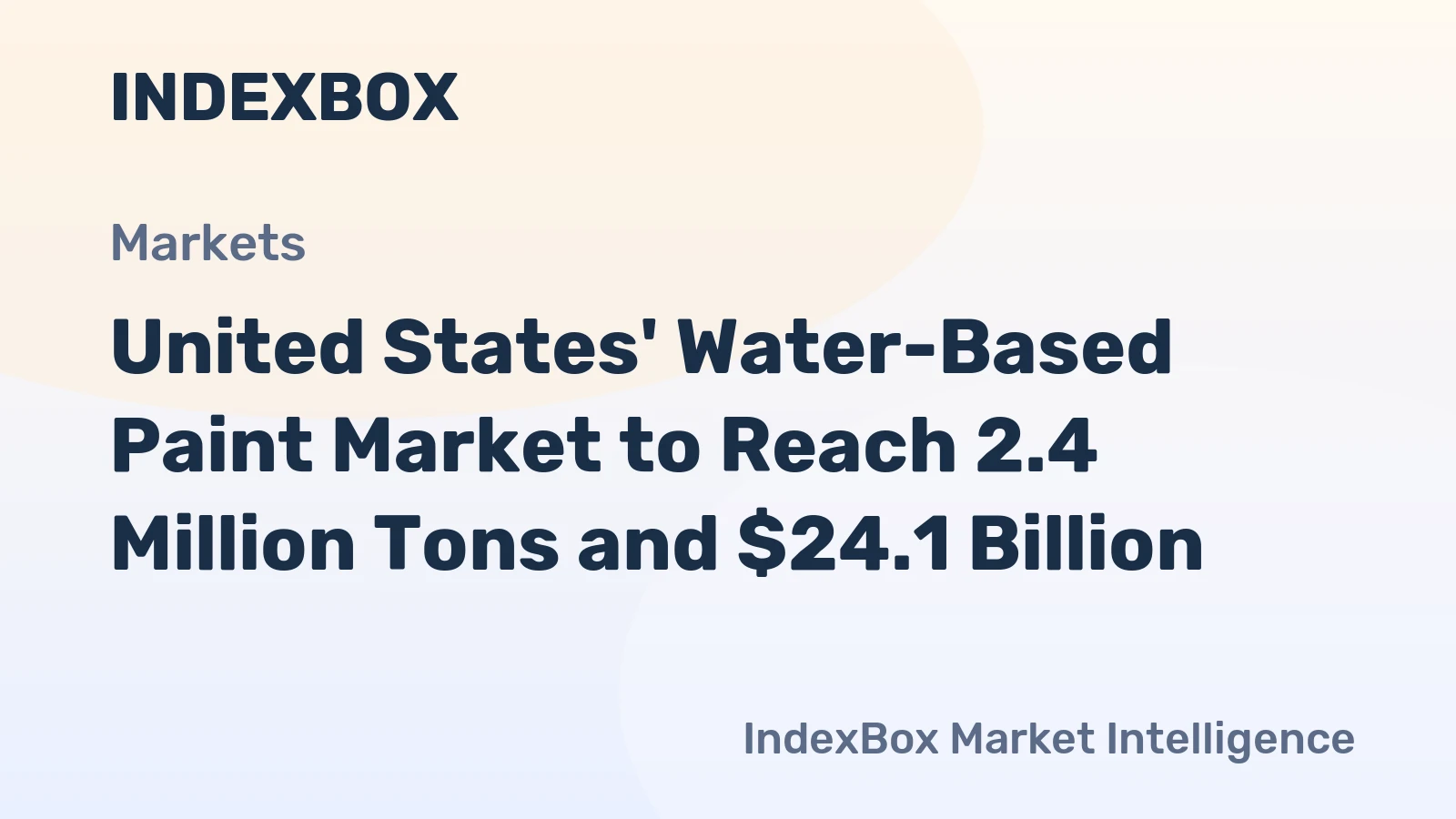 United States' Water-Based Paint Market to Reach 2.4 Million Tons and $24.1 Billion