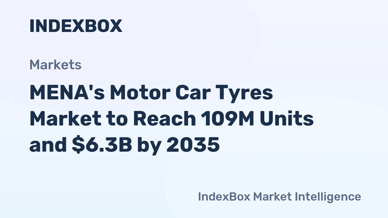 MENA's Motor Car Tyres Market to Reach 109M Units and $6.3B by 2035