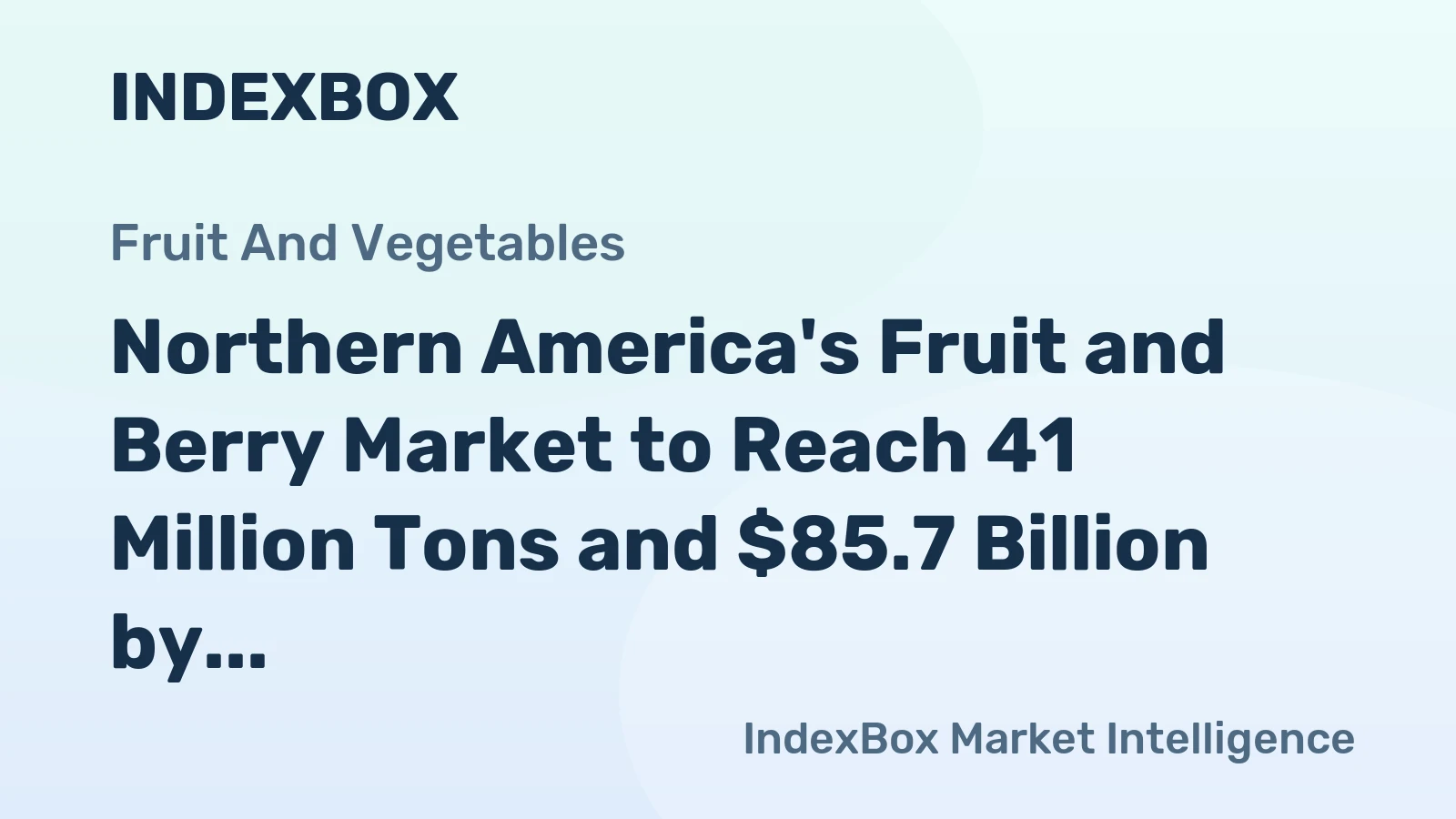 Northern America's Fruit and Berry Market to Reach 41 Million Tons and $85.7 Billion by 2035