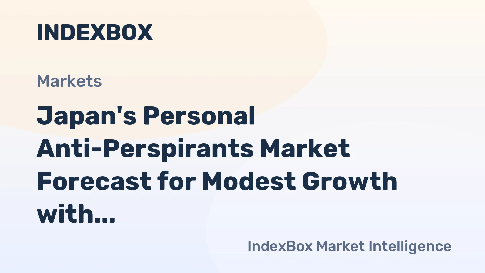 Japan's Personal Anti-Perspirants Market Forecast for Modest Growth with +1.0% CAGR in Value