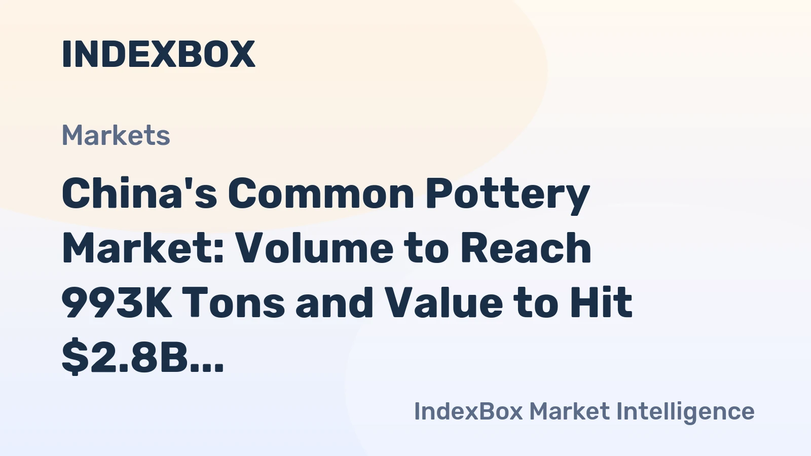 China's Common Pottery Market: Volume to Reach 993K Tons and Value to Hit $2.8B by 2035