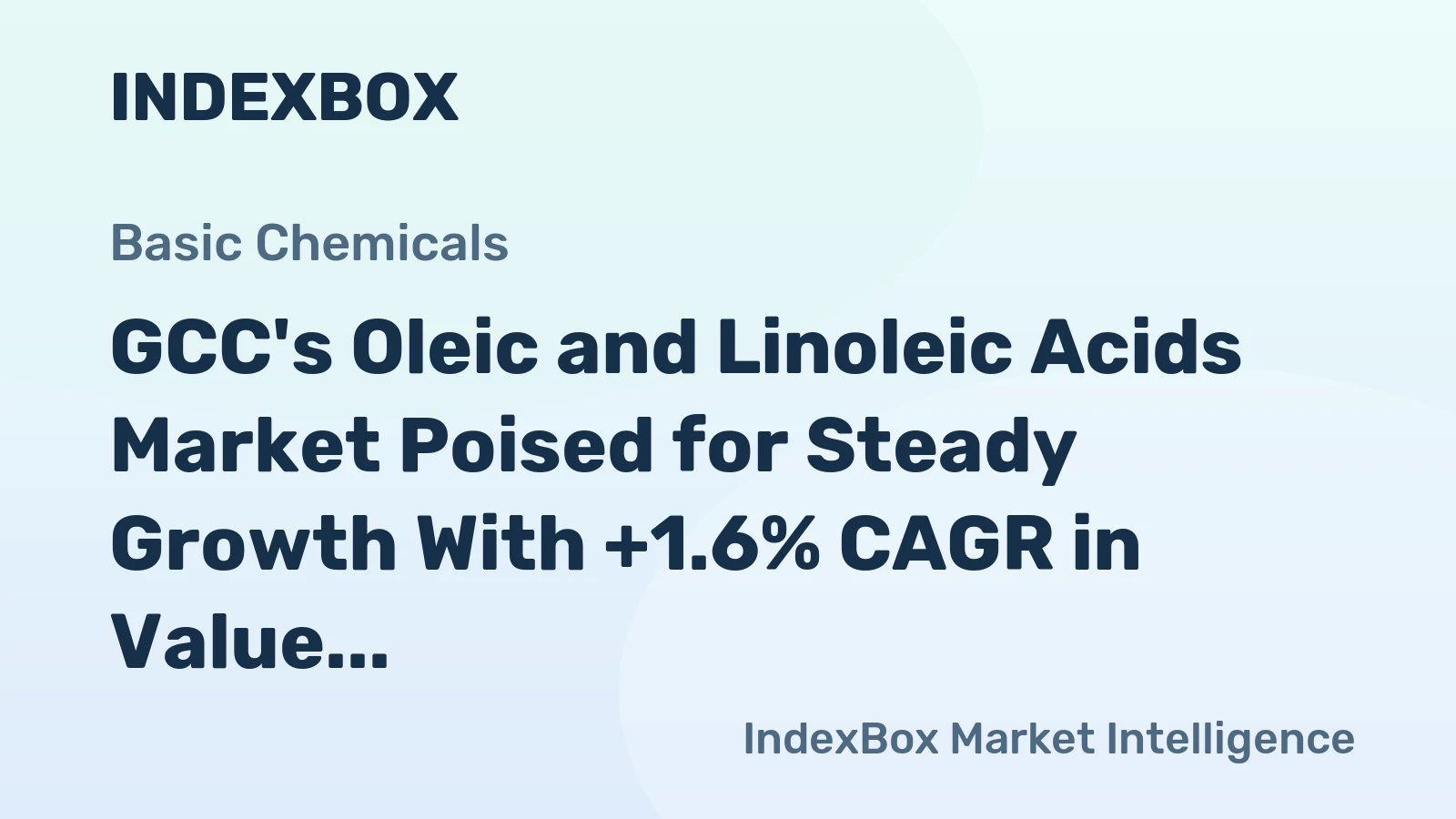 GCC's Oleic and Linoleic Acids Market Poised for Steady Growth With +1.6% CAGR in Value