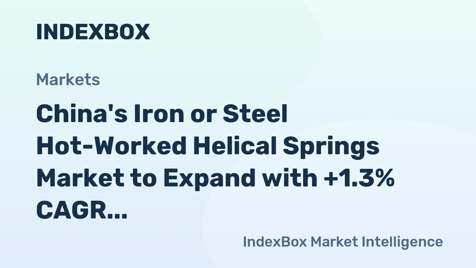 China's Iron or Steel Hot-Worked Helical Springs Market to Expand with +1.3% CAGR Over Next Decade