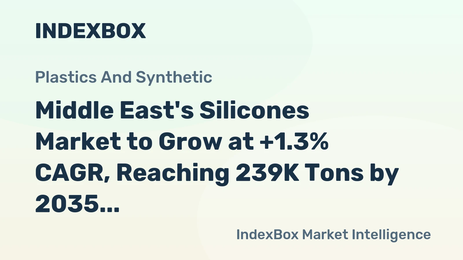 Middle East's Silicones Market to Grow at +1.3% CAGR, Reaching 239K Tons by 2035