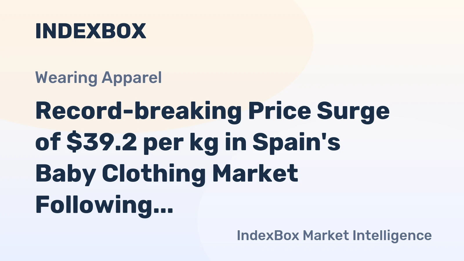 Record-breaking Price Surge of $39.2 per kg in Spain's Baby Clothing Market Following Seven Months of Consistent Growth