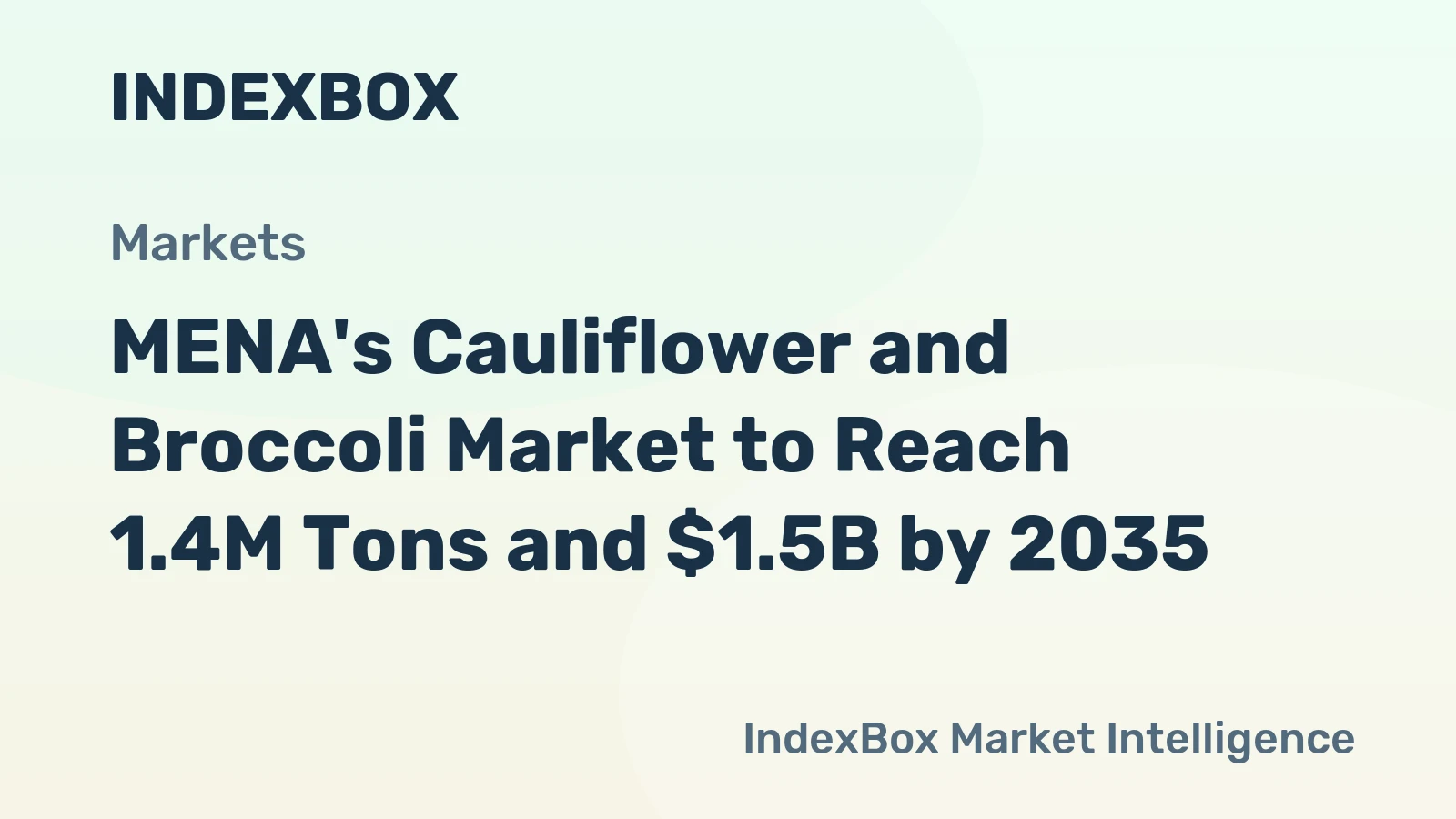 MENA's Cauliflower and Broccoli Market to Reach 1.4M Tons and $1.5B by 2035