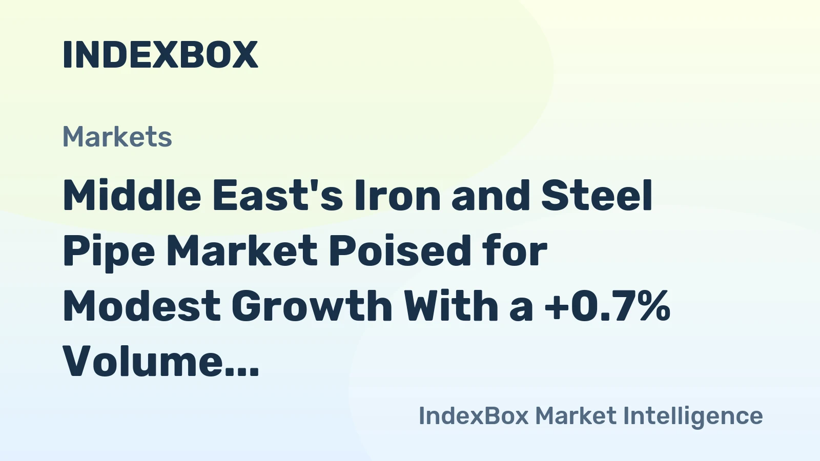Middle East's Iron and Steel Pipe Market Poised for Modest Growth With a +0.7% Volume CAGR Through 2035