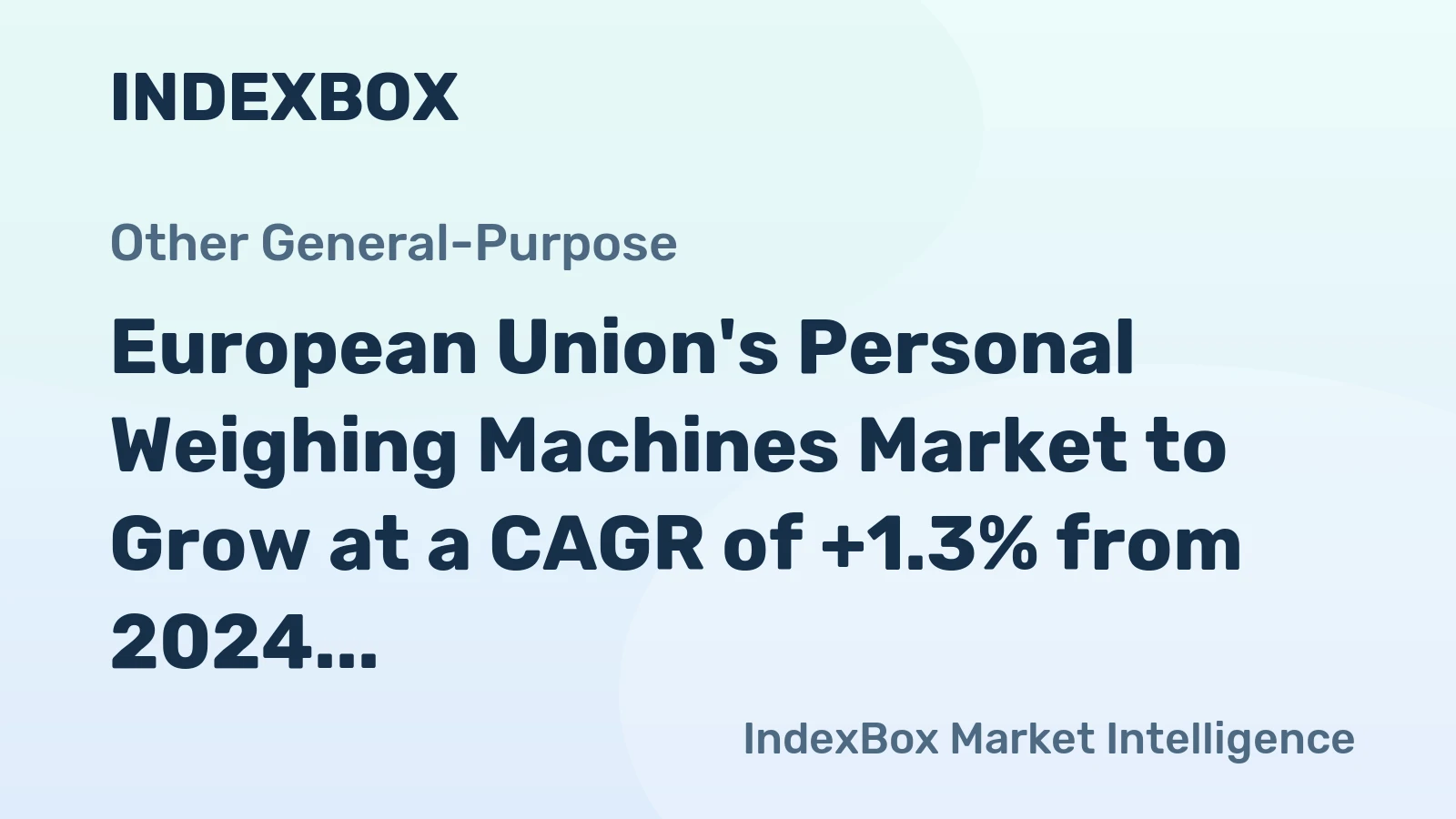 European Union's Personal Weighing Machines Market to Grow at a CAGR of +1.3% from 2024 to 2035, Reaching 46M Units