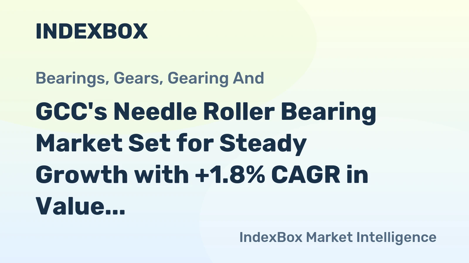 GCC's Needle Roller Bearing Market Set for Steady Growth with +1.8% CAGR in Value