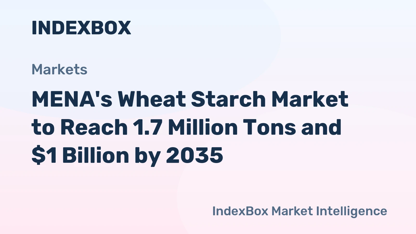 MENA's Wheat Starch Market to Reach 1.7 Million Tons and $1 Billion by 2035