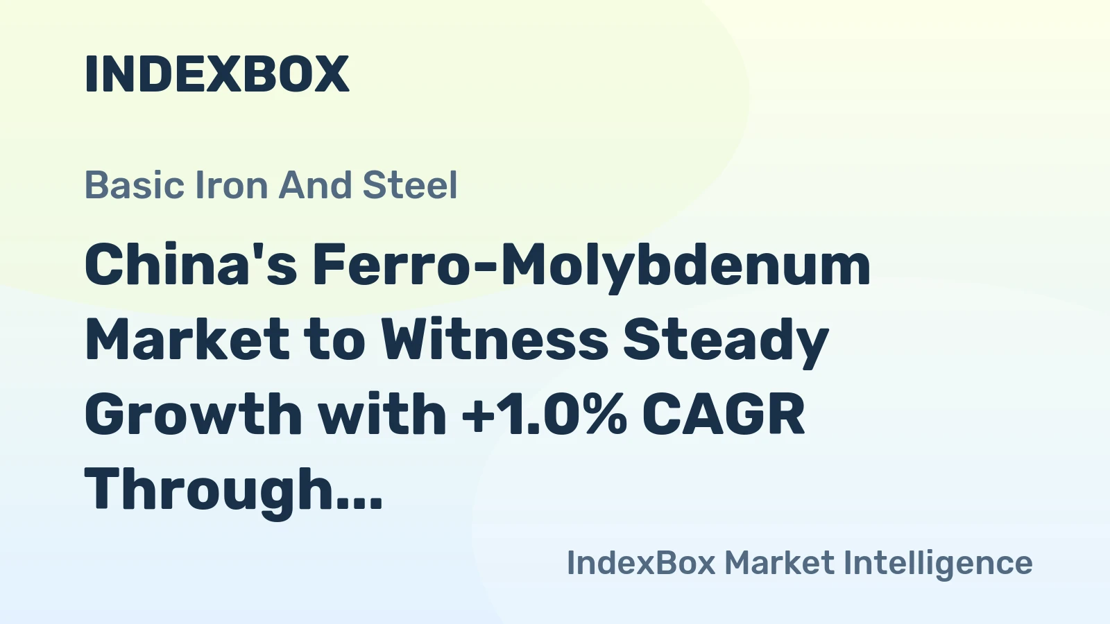 China's Ferro-Molybdenum Market to Witness Steady Growth with +1.0% CAGR Through 2035