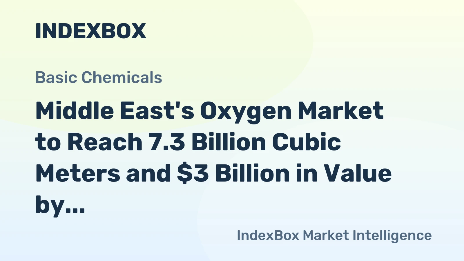 Middle East's Oxygen Market to Reach 7.3 Billion Cubic Meters and $3 Billion in Value by 2035