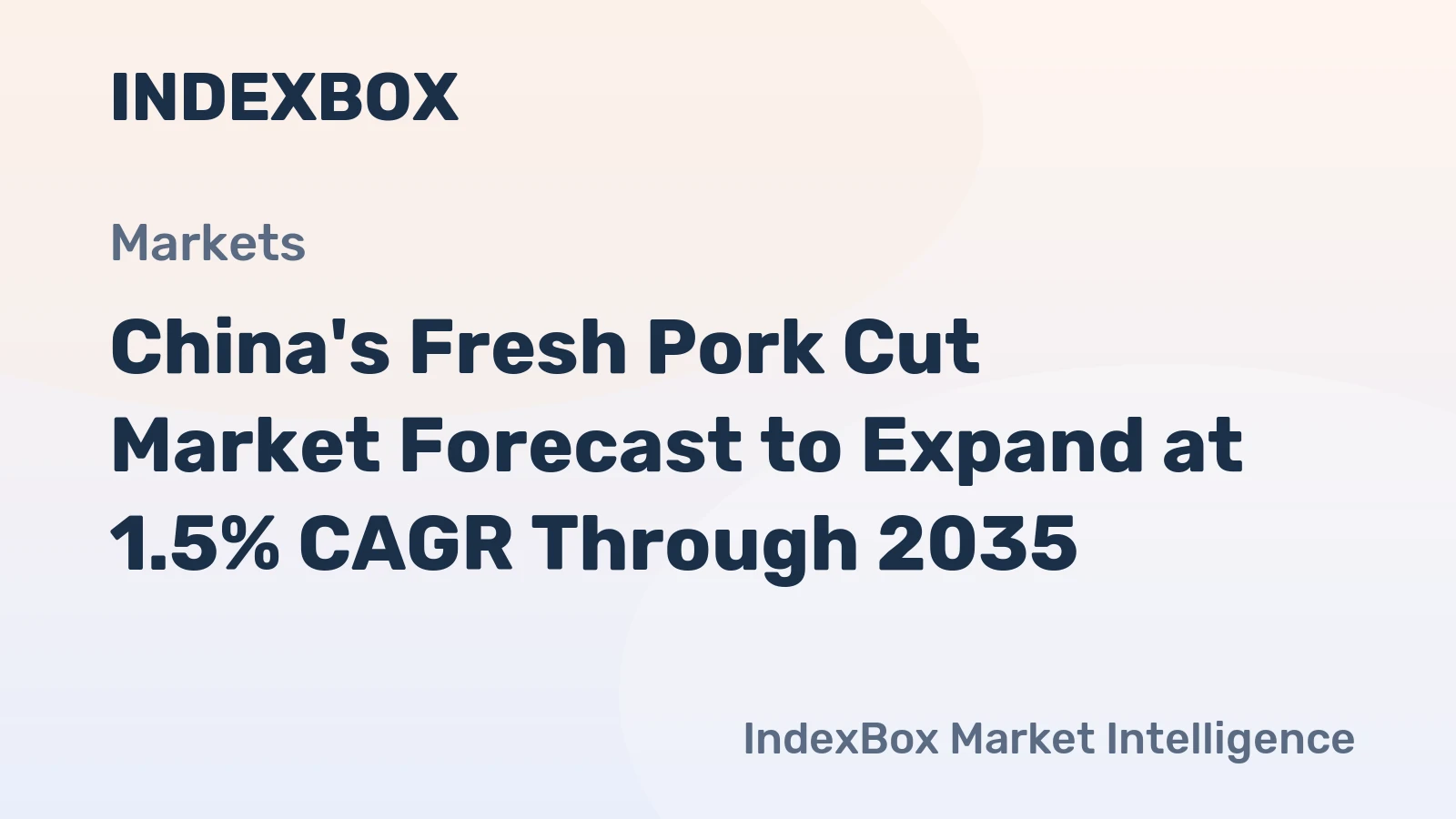 China's Fresh Pork Cut Market Forecast to Expand at 1.5% CAGR Through 2035