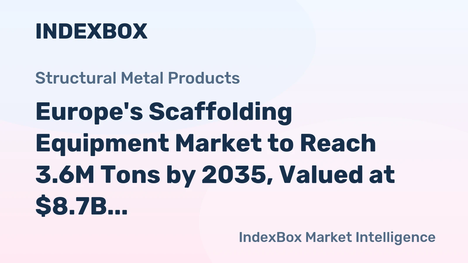 Europe's Scaffolding Equipment Market to Reach 3.6M Tons by 2035, Valued at $8.7B